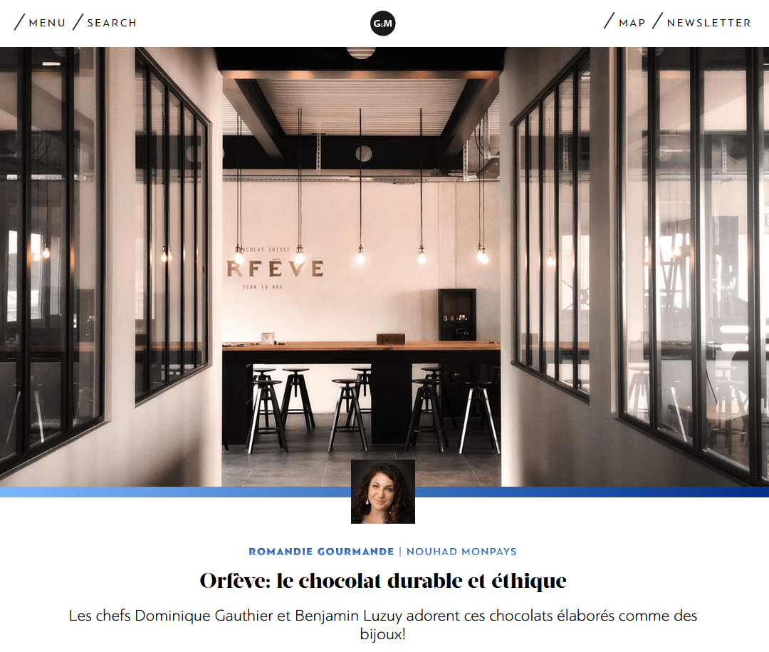 Orfève: le chocolat durable et éthique - GAULT&MILLAU (CH) - ORFÈVE